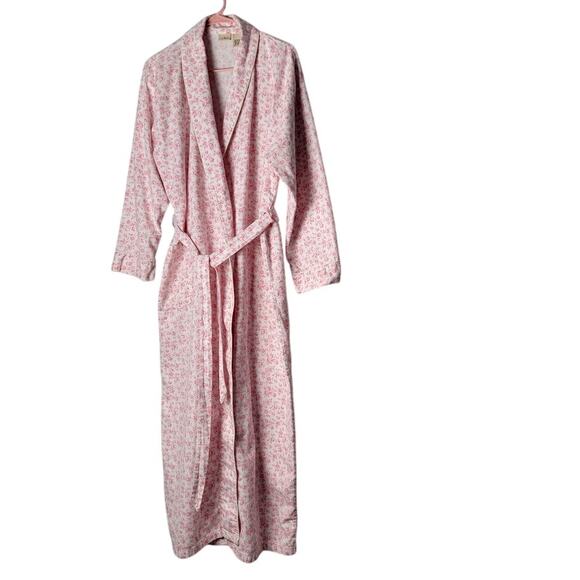 L.L. Bean | Intimates & Sleepwear | Ll Bean Pink Floral Cotton Robe ...